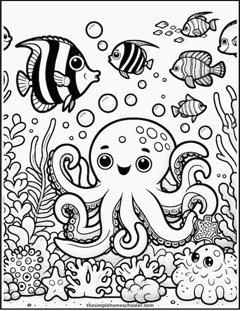 Free Under the Sea Coloring Pages: Instant Download! - The Simple ...