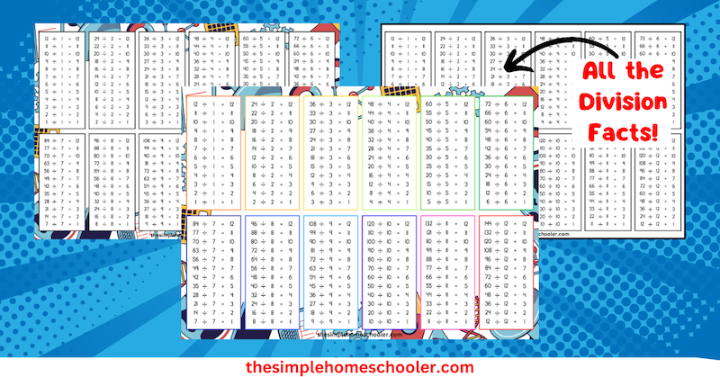 Best Free Division Chart Printable PDF: Up To The 12 Facts! - The ...