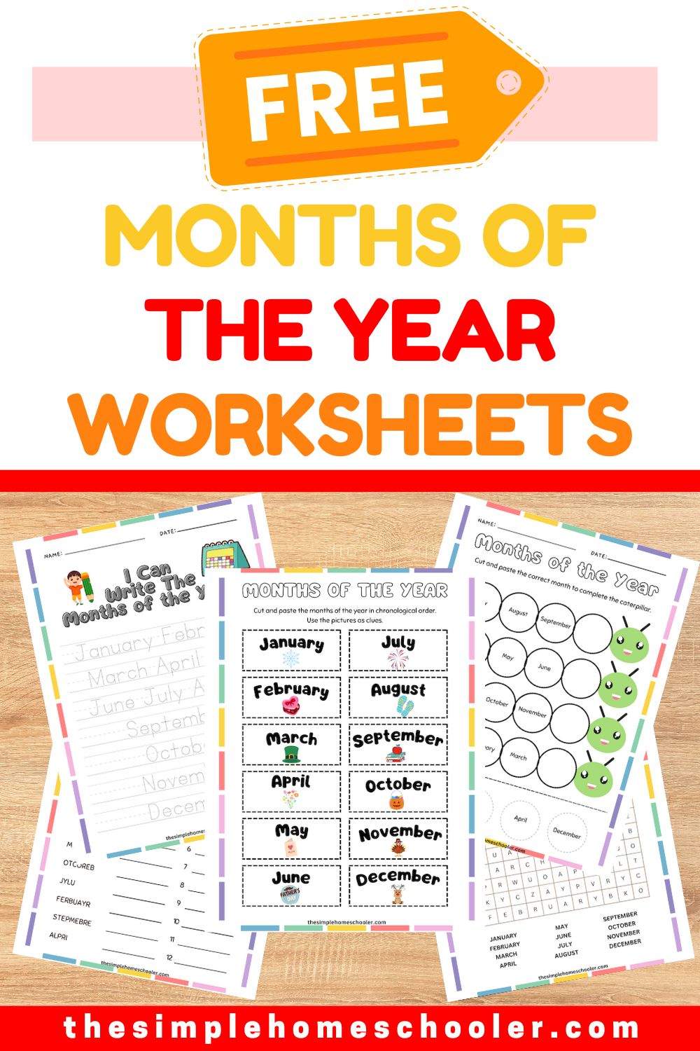 Free Printable Months of the Year Worksheet Packet! - The Simple ...