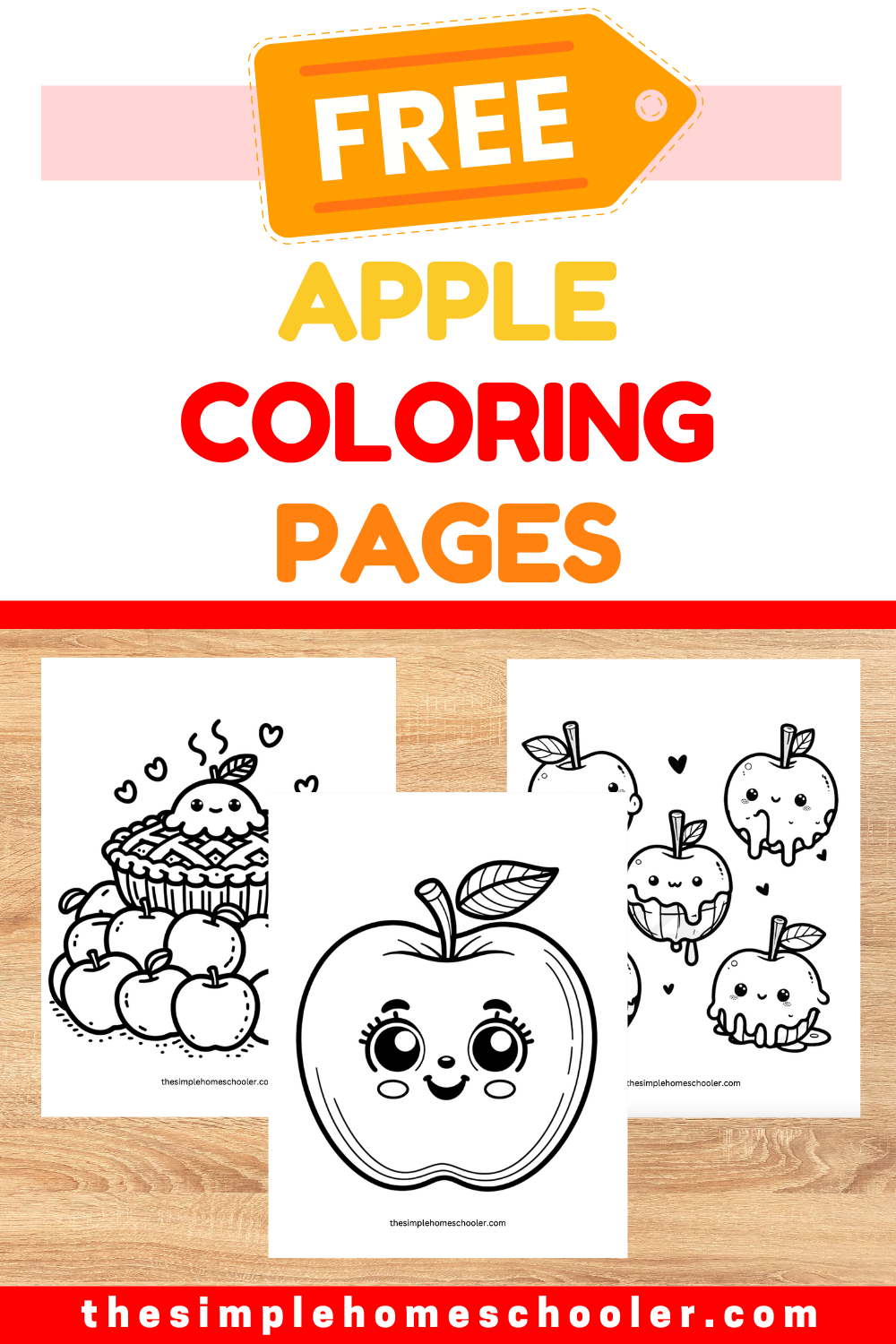 Free Apple Coloring Pages For Kids: Easy Print! - The Simple Homeschooler