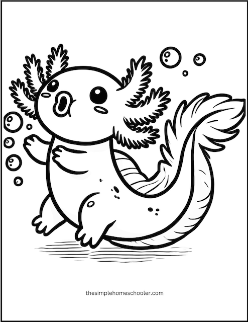 Free Cute Axolotl Coloring Pages: Download PDF Today! - The Simple ...