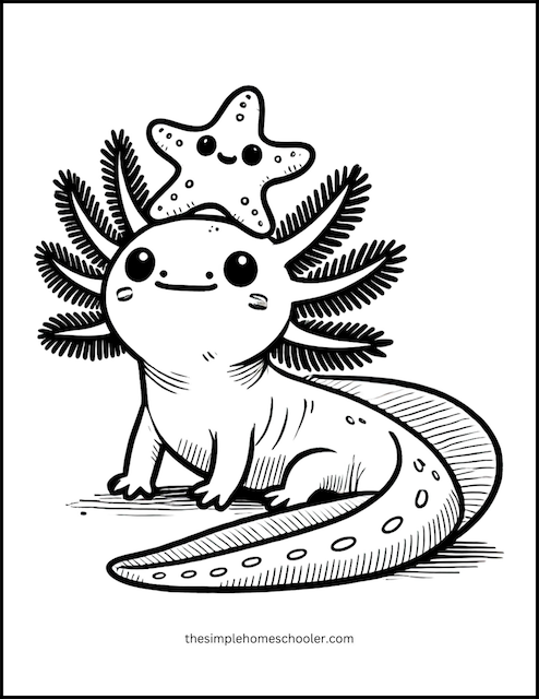 Free Cute Axolotl Coloring Pages: Download PDF Today! - The Simple ...
