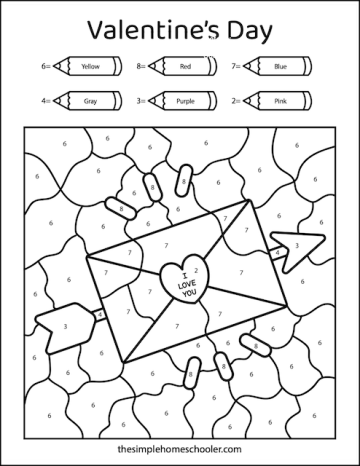 Free Color By Number Valentine's Day Printables! - The Simple Homeschooler