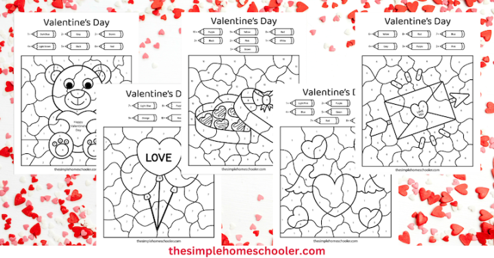 Free Color By Number Valentine's Day Printables! - The Simple Homeschooler